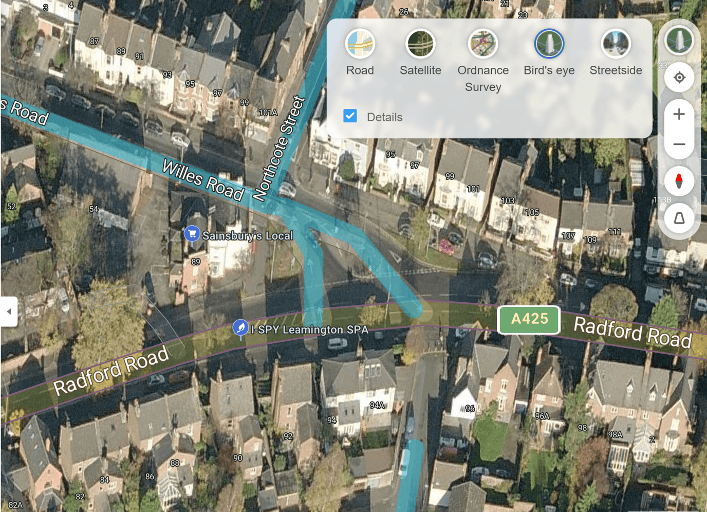 What is the bird's eye view and how do I use it?